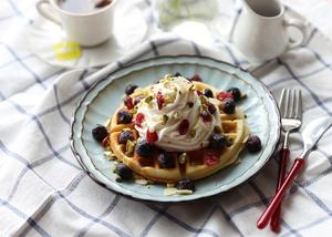 Waffles with Dried Fruit and Maple Syrup Recipe | Rustle Up