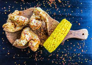 Chilli Butter Chicken Legs with Juicy Corn on the Cob Recipe | Rustle Up