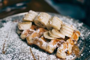 Banoffee Waffles with Warm Toffee Sauce Recipe | Rustle Up